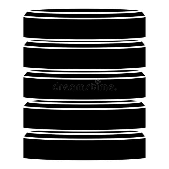 HDD, Hard Disk Drive, Mainframe Computer Stacked Cylinder Icon. Server ...