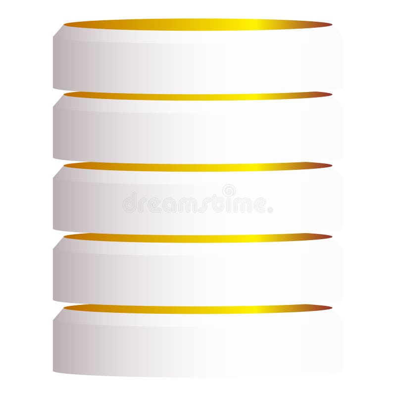 HDD, Hard Disk Drive, Mainframe Computer Stacked Cylinder Icon. Server ...