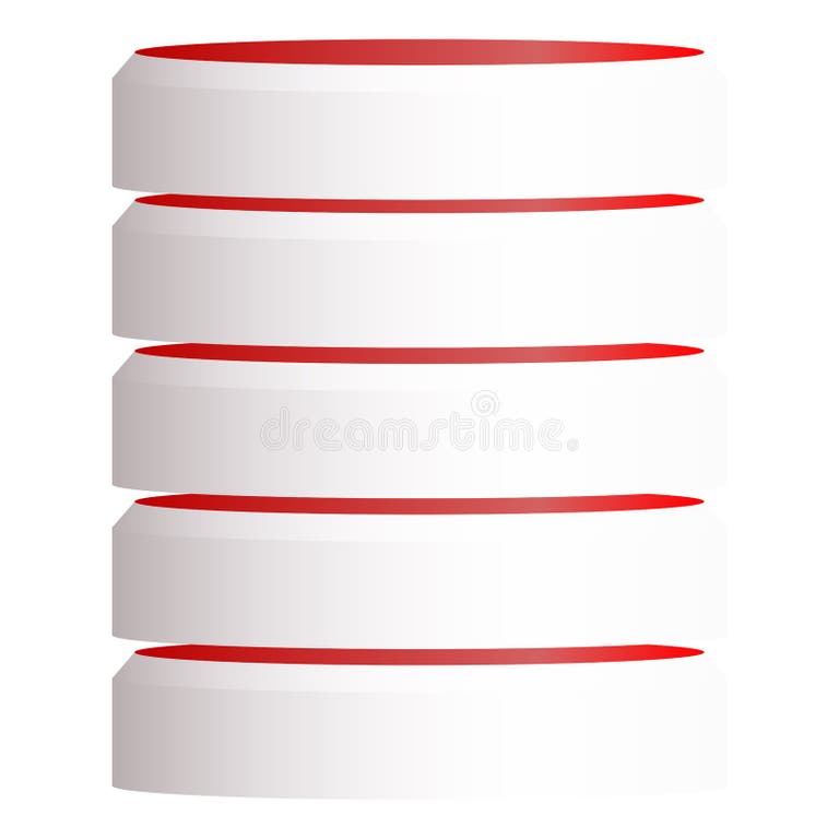 HDD, Hard Disk Drive, Mainframe Computer Stacked Cylinder Icon. Server ...