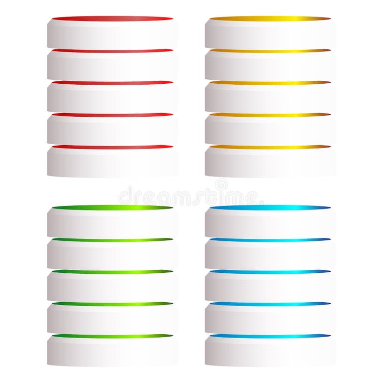 HDD, Hard Disk Drive, Mainframe Computer Stacked Cylinder Icon. Server ...