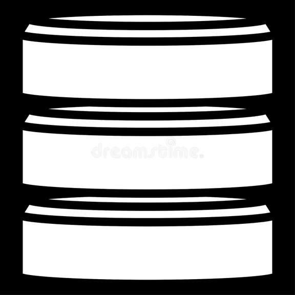 HDD, Hard Disk Drive, Mainframe Computer Stacked Cylinder Icon. Server ...