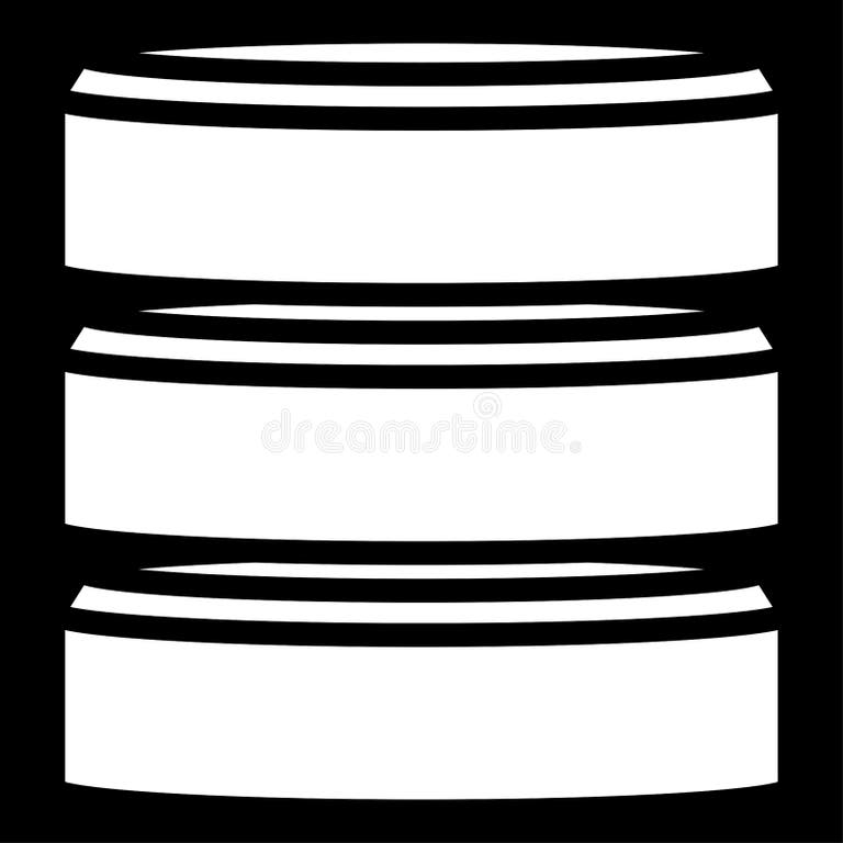 HDD, Hard Disk Drive, Mainframe Computer Stacked Cylinder Icon. Server ...