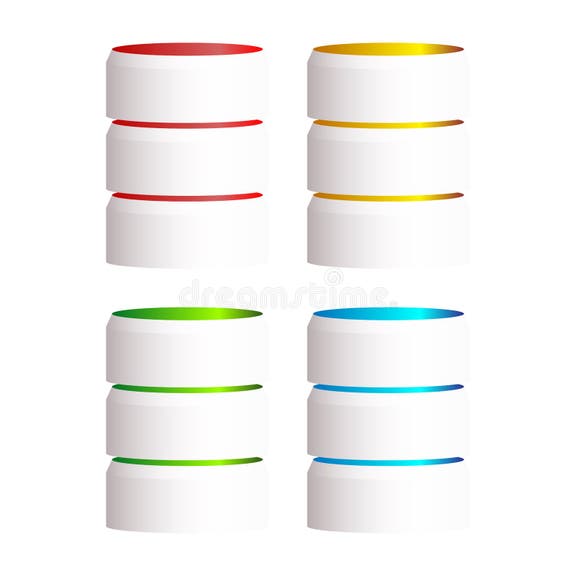 HDD, Hard Disk Drive, Mainframe Computer Stacked Cylinder Icon. Server ...