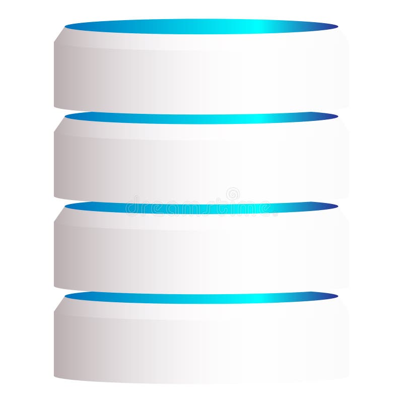 HDD, Hard Disk Drive, Mainframe Computer Stacked Cylinder Icon. Server ...