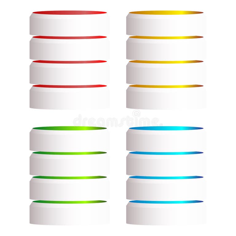 HDD, Hard Disk Drive, Mainframe Computer Stacked Cylinder Icon. Server ...