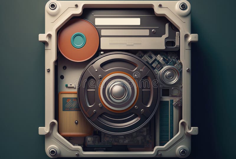 HDD - Hard Drive Disk Closeup. Generative AI Stock Illustration ...