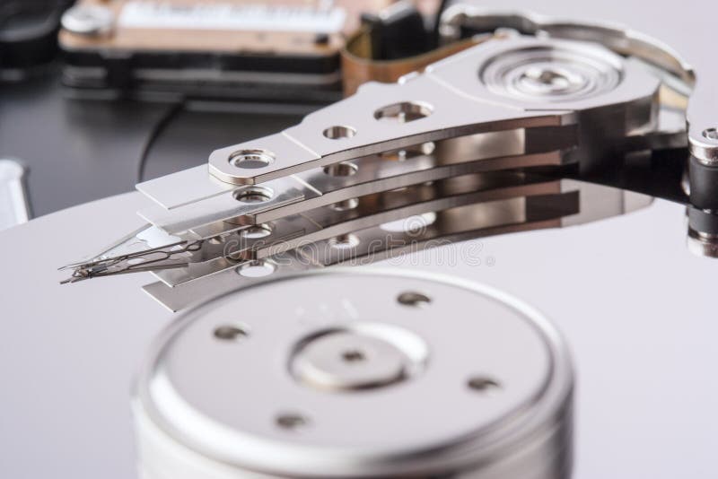 HDD heads close up. stock photo. Image of equipment - 108577728