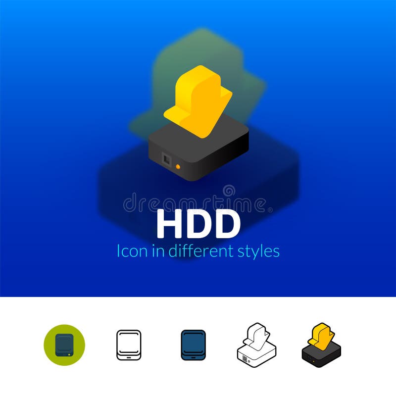 HDD icon in flat style stock vector. Illustration of icon - 82486127