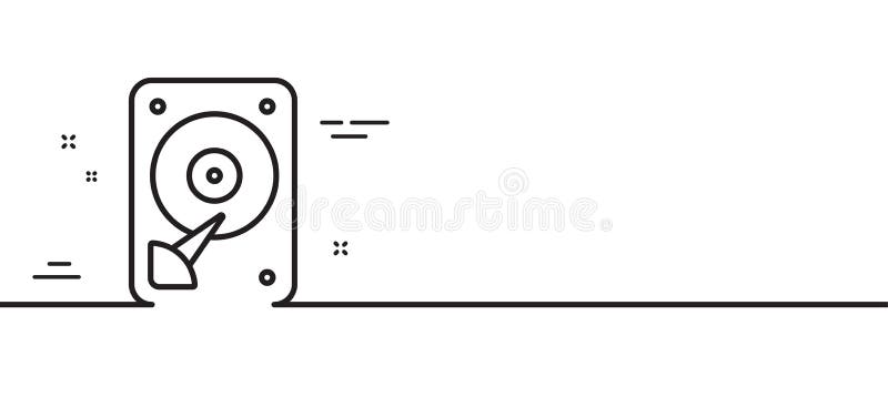 HDD Icon. Hard Disk Storage Sign. Minimal Line Pattern Banner. Vector ...