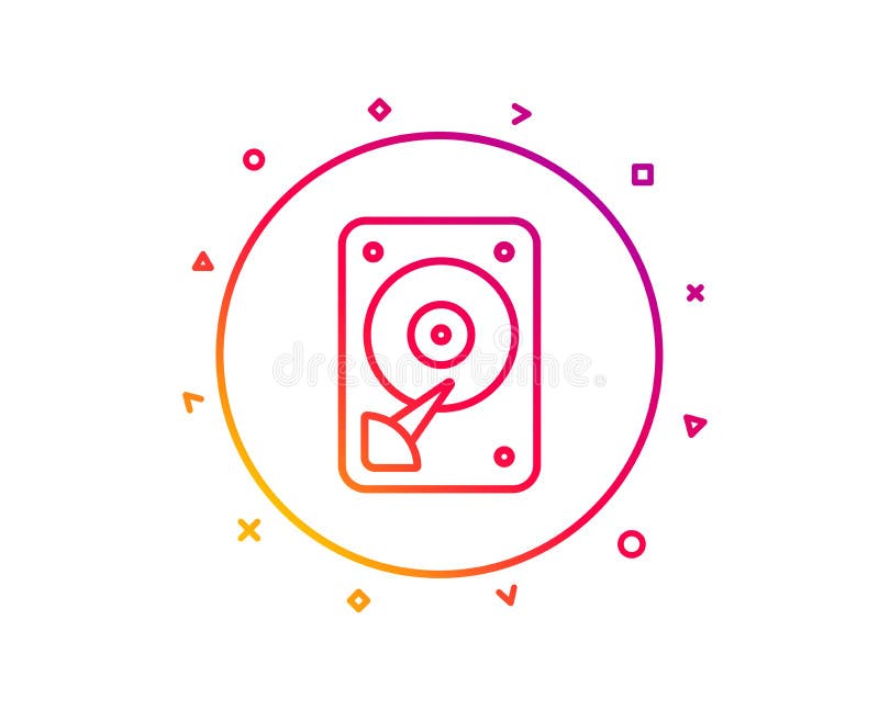 HDD Icon. Hard Disk Storage Sign. Neon Light Speech Bubble. Vector ...