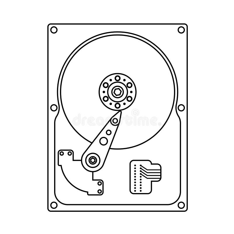 HDD Icon stock vector. Illustration of equipment, electronic - 154789362