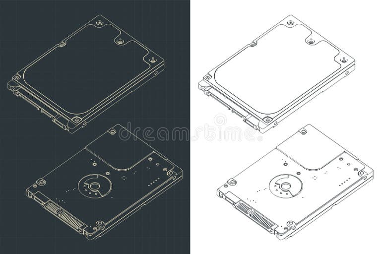 HDD isometric blueprints stock vector. Illustration of diagnostics ...
