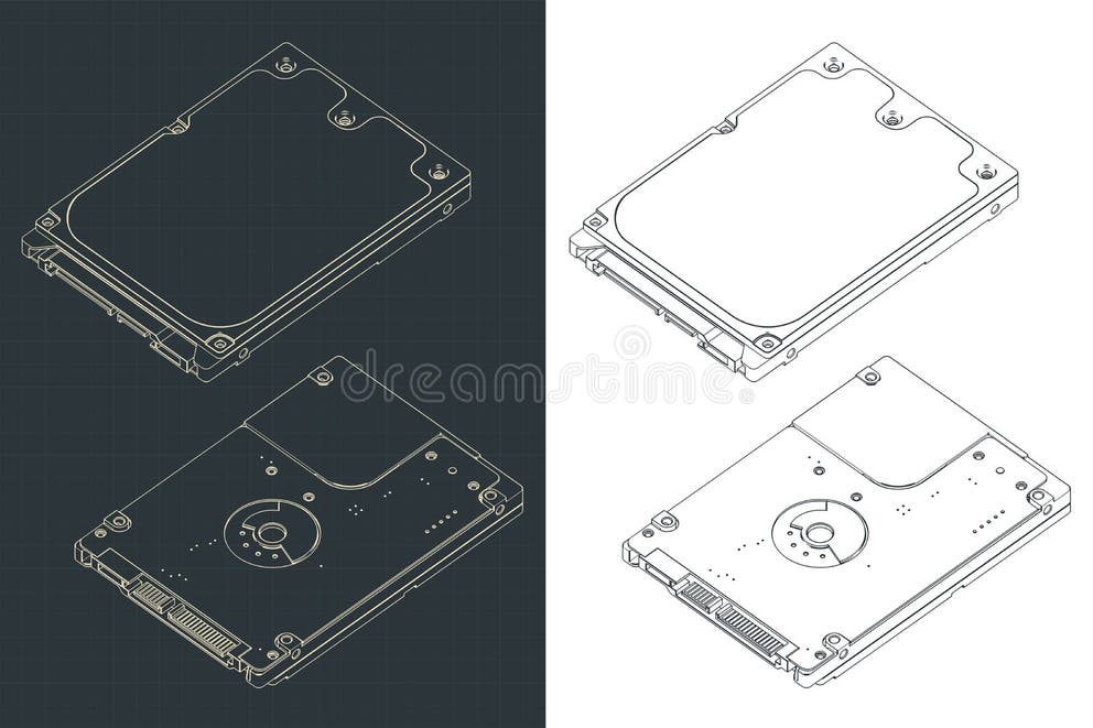 HDD isometric blueprints stock vector. Illustration of diagnostics ...