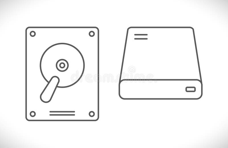 Hdd outline icon stock vector. Illustration of icon - 210013812
