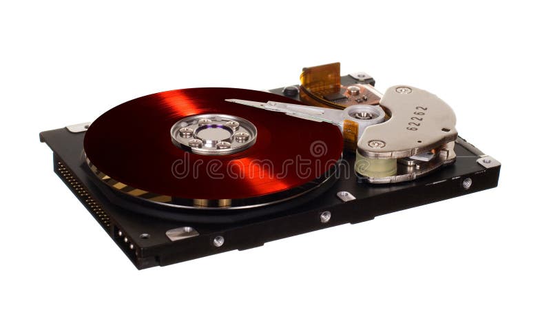 HDD with Red Vinyl Disk instead of Magnetic Plate Stock Photo - Image ...