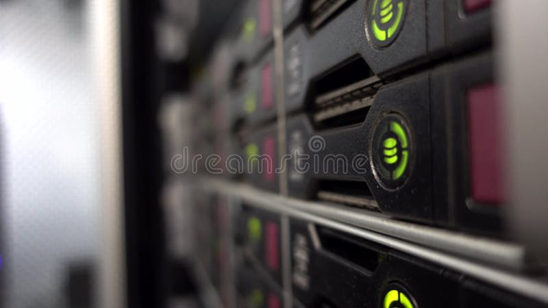 HDD Server Rack. Big Data Center. Green Blink. Stock Video - Video of ...