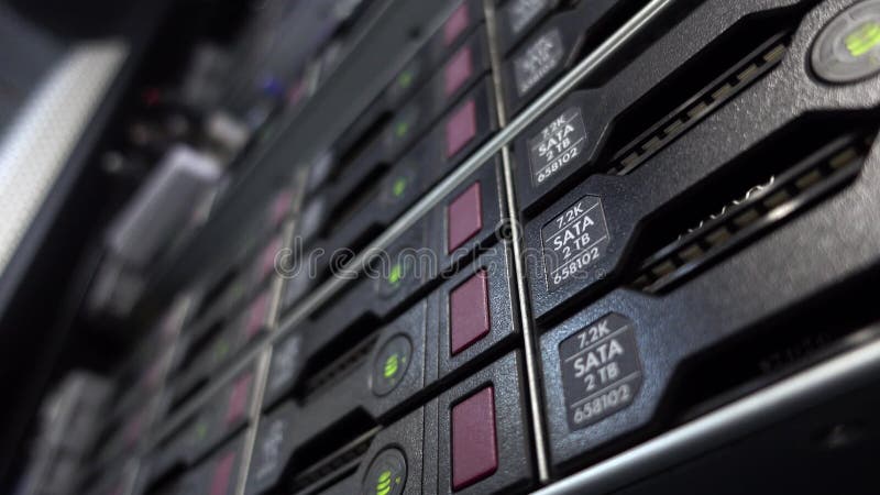 HDD Server SATA Working in Datacenter Server Room. Stock Video - Video ...