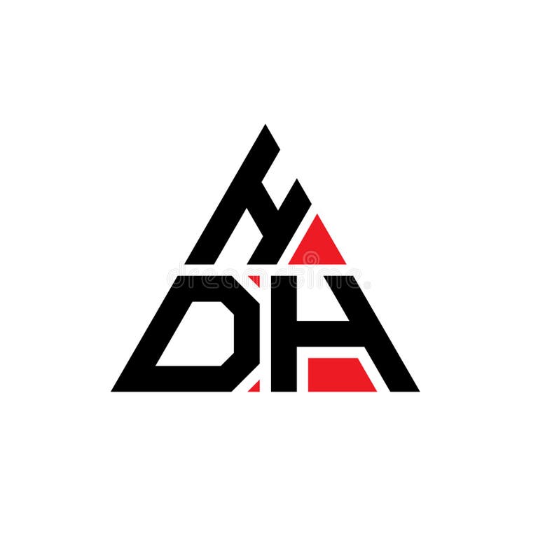 HDH Triangle Letter Logo Design with Triangle Shape. HDH Triangle Logo ...