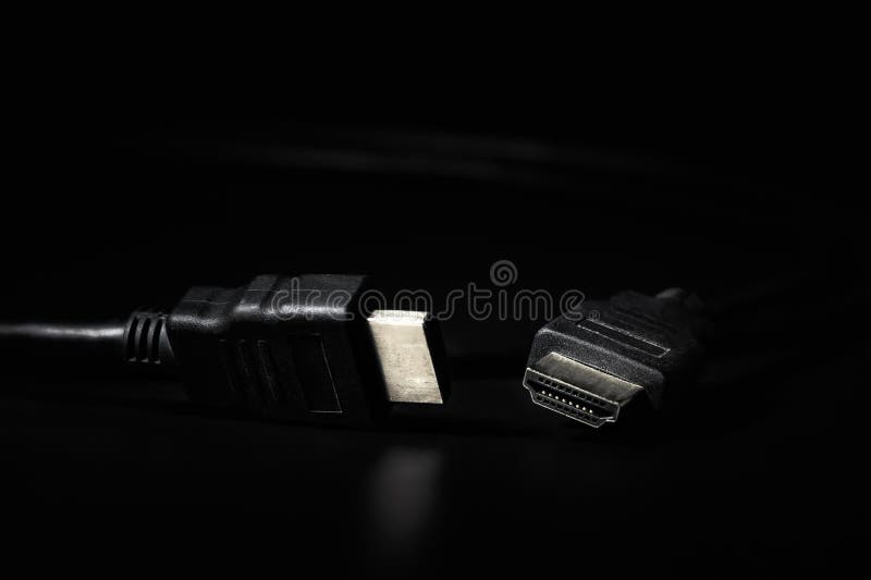 HDMI cable on black stock image. Image of digital, standard - 350026325
