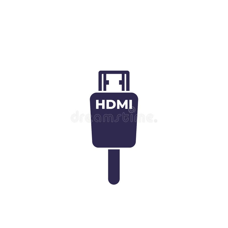 HDMI Cable, Video Audio Plug Connect. Flat Vector Icon Illustration ...