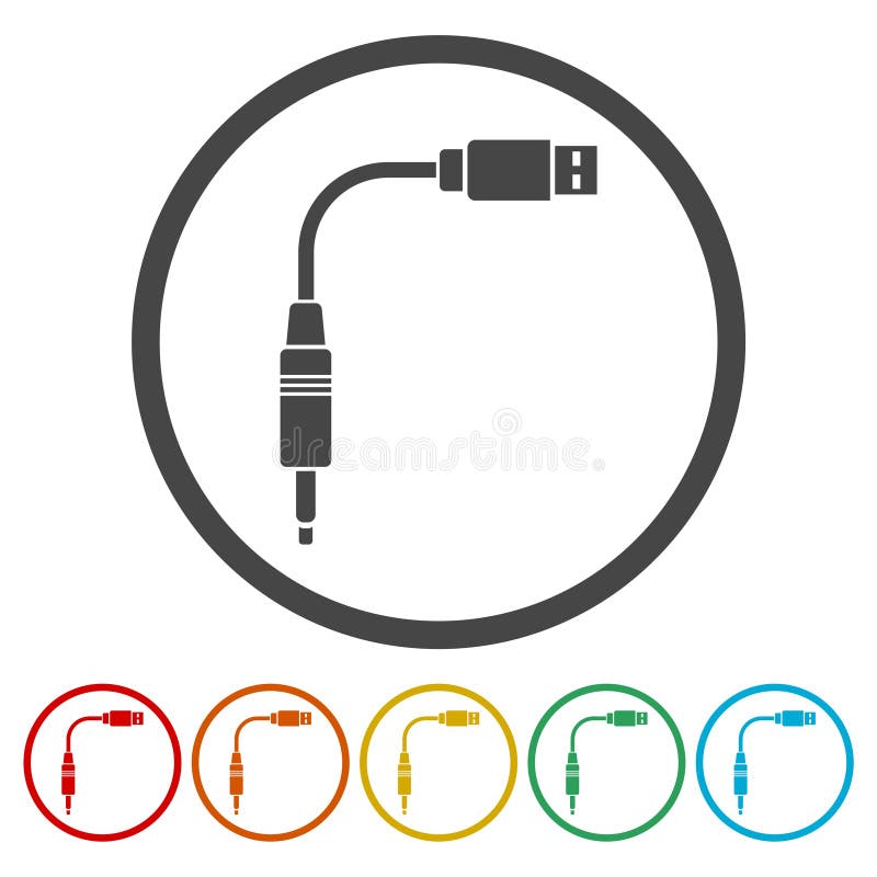HDMI Cable Icons set stock vector. Illustration of accessibility ...