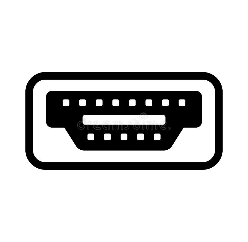 HDMI Cable Plug Vector Icon Illustration Stock Vector - Illustration of ...