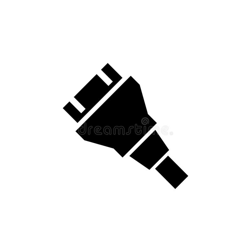 HDMI Cable, Video Audio Plug Connect Solid Flat Vector Icon Isolated on White Background Stock ...