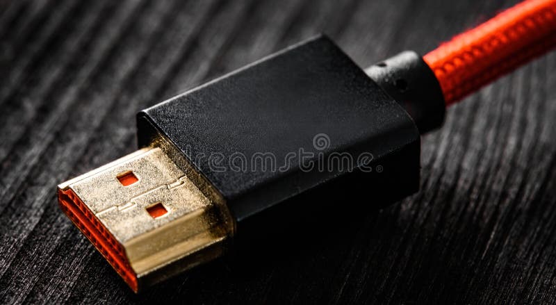 HDMI connector close up stock image. Image of white - 360399153