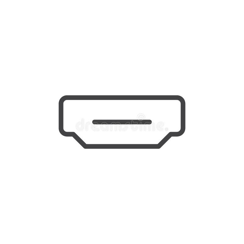 HDMI Port Icon Thin Outline Art Symbol Stock Vector - Illustration of ...
