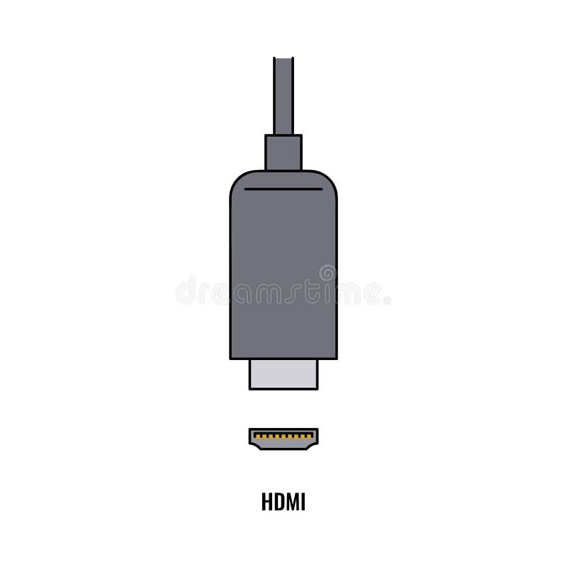 Hdmi Port Vector Icon Isolated on White Background. Outline, Thin Line ...
