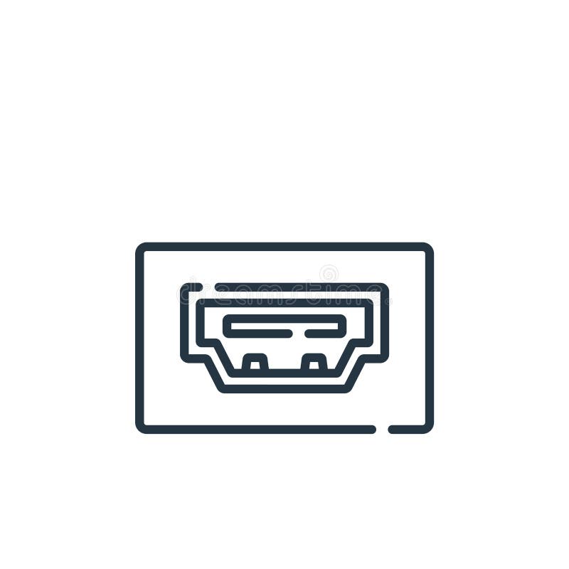 Hdmi Port Vector Icon Isolated On White Background. Outline, Thin Line ...