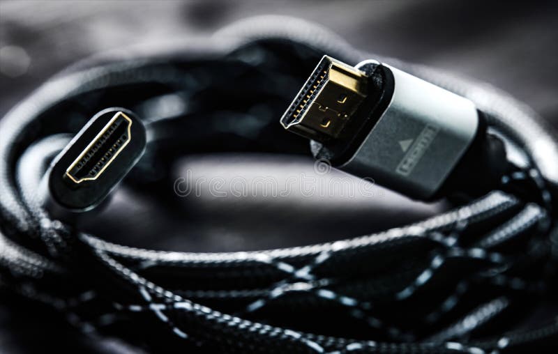 HDMI wires close up stock image. Image of television - 360399135