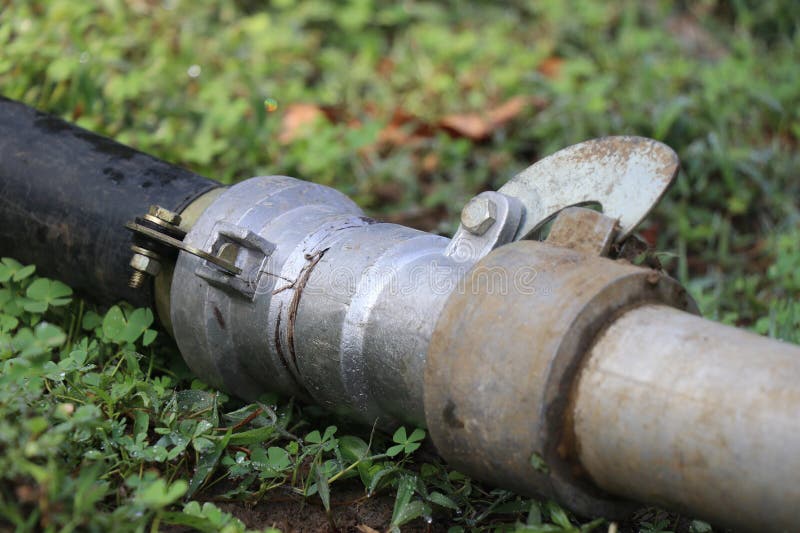 HDPE and Aluminum Pipes are Connected Using a Converter or Coupling ...