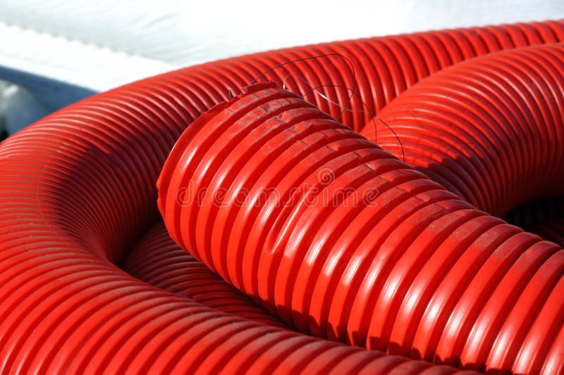 HDPE Corrugated Cable Pipes Stock Image - Image of industrial, guard ...