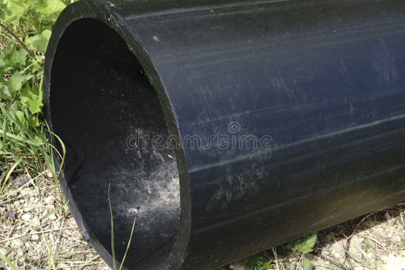 HDPE Potable Storage Pipe, HDPE Pipeline. Stock Photo - Image of ...