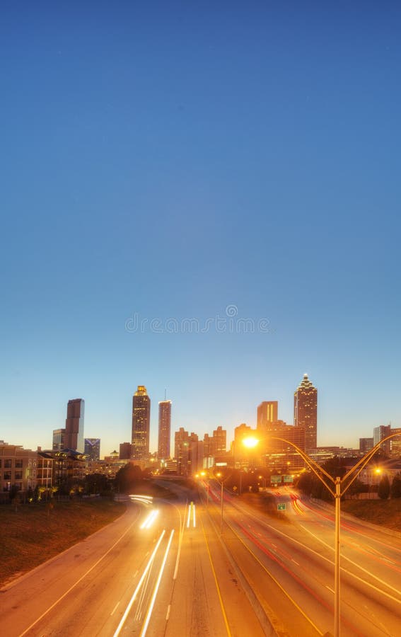 Midtown Reflection in Lake, Atlanta Stock Image - Image of buildings ...