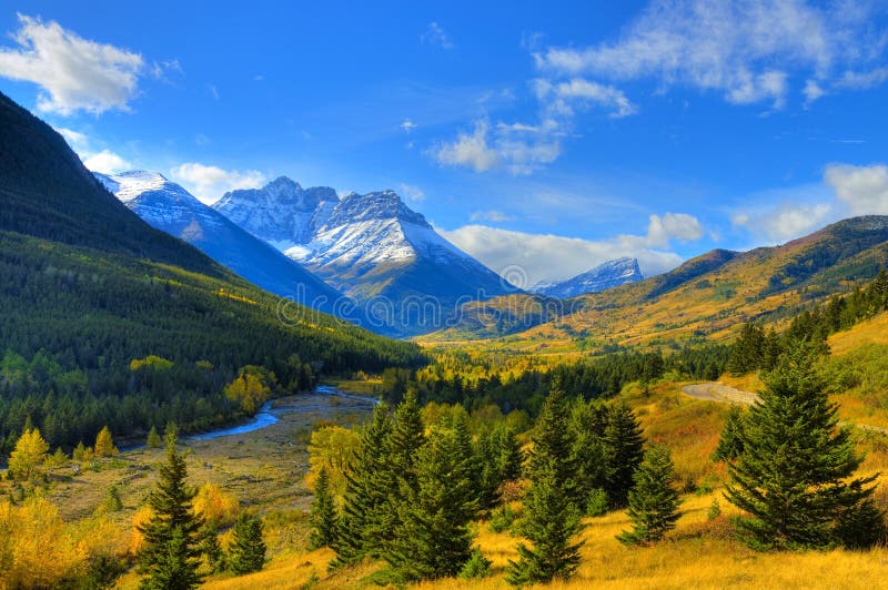 HDR Autumn Scene in the Valley Stock Photo - Image of countryside, hike ...