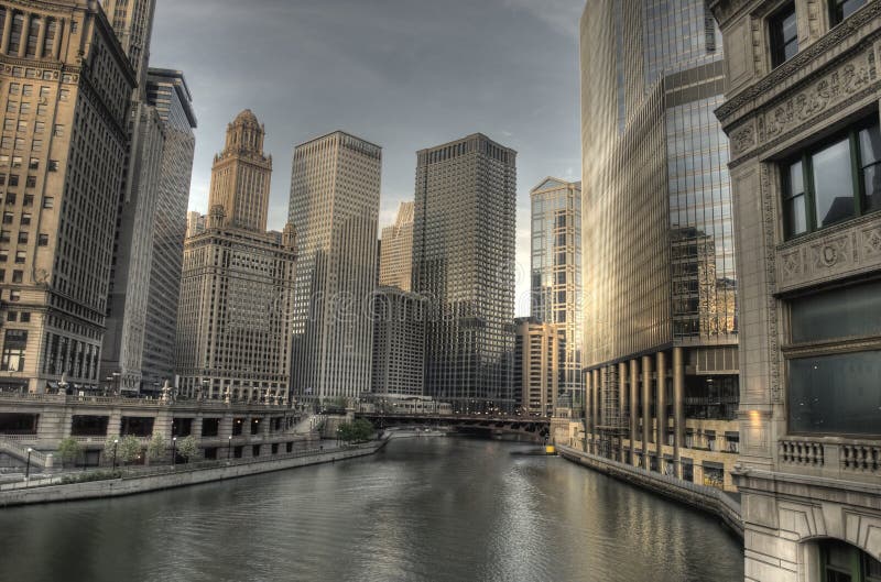 HDR of Chicago in the Early Morning Stock Image - Image of illinois ...