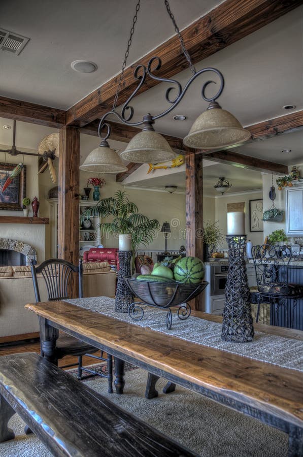 HDR of dining room stock image. Image of candle, lamp - 40026841