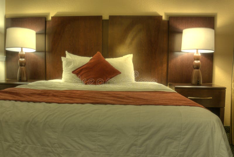 HDR of Hotel Room stock image. Image of lamps, dynamic - 14290535