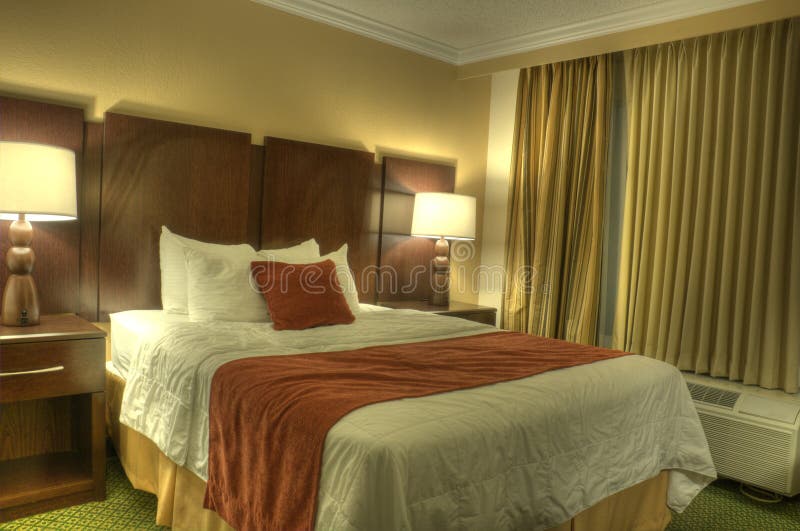 HDR of Hotel Room stock photo. Image of lamps, range - 14290556