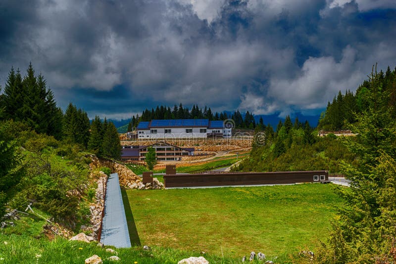 HDR Image of Mountain Resort in the Summer Time Stock Photo - Image of ...