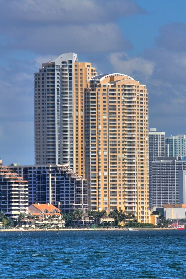 HDR Miami Florida Skyline stock image. Image of vacation - 16273219