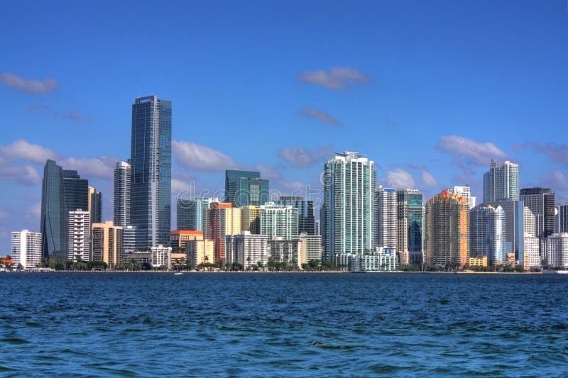HDR Miami Florida Skyline stock photo. Image of range - 16273232