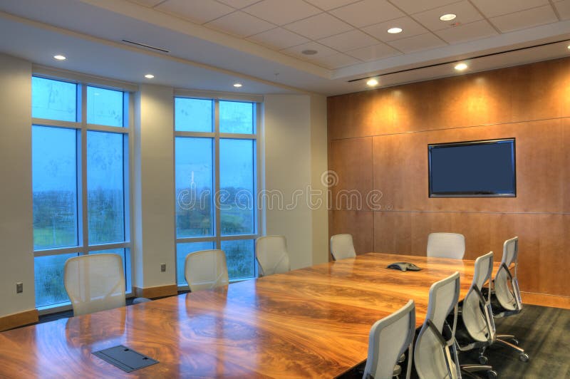 HDR Office Interior stock image. Image of blue, panels - 13510627