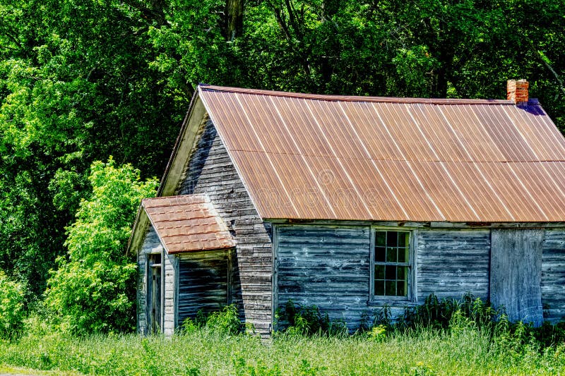HDR Photo of an Old Wood Shack Stock Image - Image of woods, forest ...