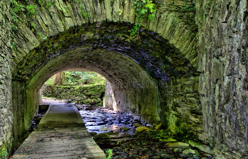 HDR - River Flowing through the Stone Tunnel Stock Photo - Image of ...