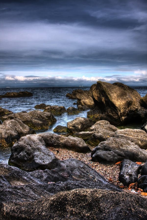 HDR sea stone stock photo. Image of water, cloud, nature - 9976190