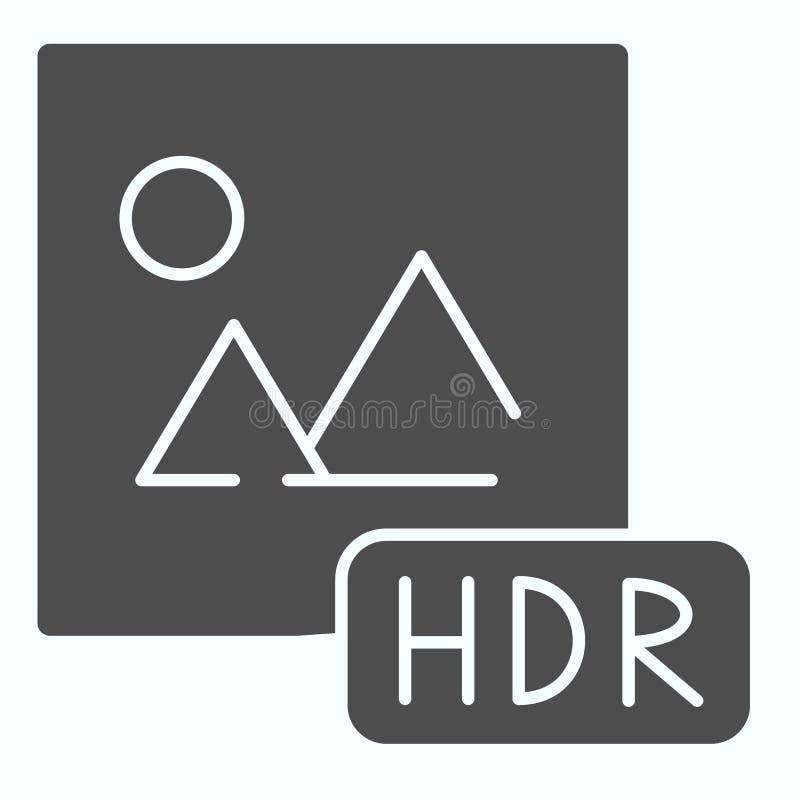 HDR Solid Icon. Picture with HDR Vector Illustration Isolated on White ...