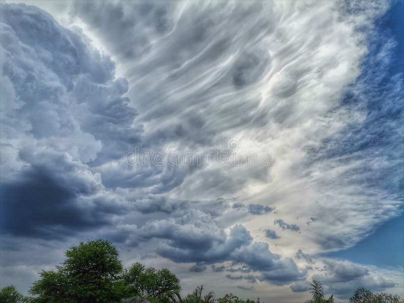 Hdr Storm Clouds Rolling in with Some Rain Stock Image - Image of rain ...